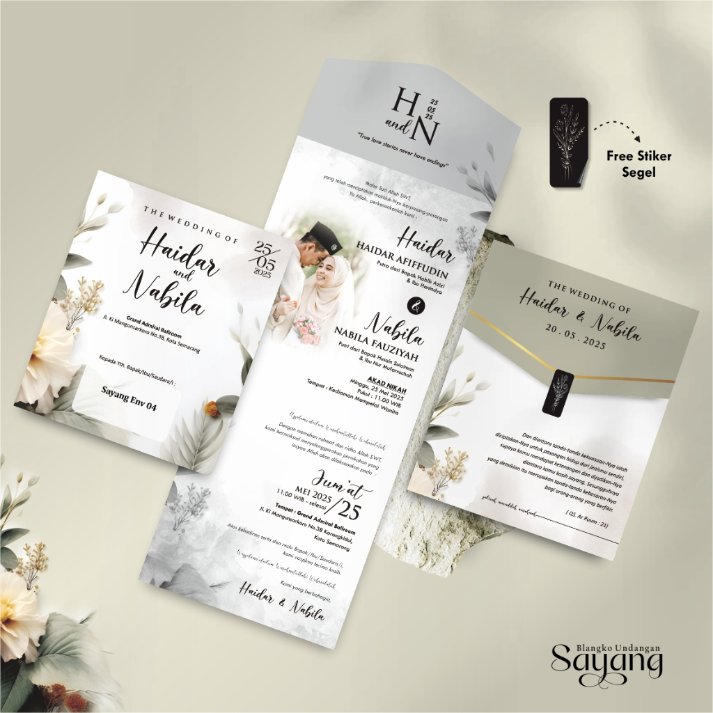 Jual UNDANGAN PERNIKAHAN SEMI AMPLOP SAYANG FULL COLOUR - UNDANGAN ...