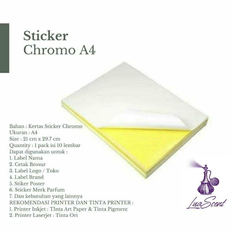 Jual Sticker Chromo isi 20 lembar / Kertas Stiker Glossy HVS A4 AMAN ...