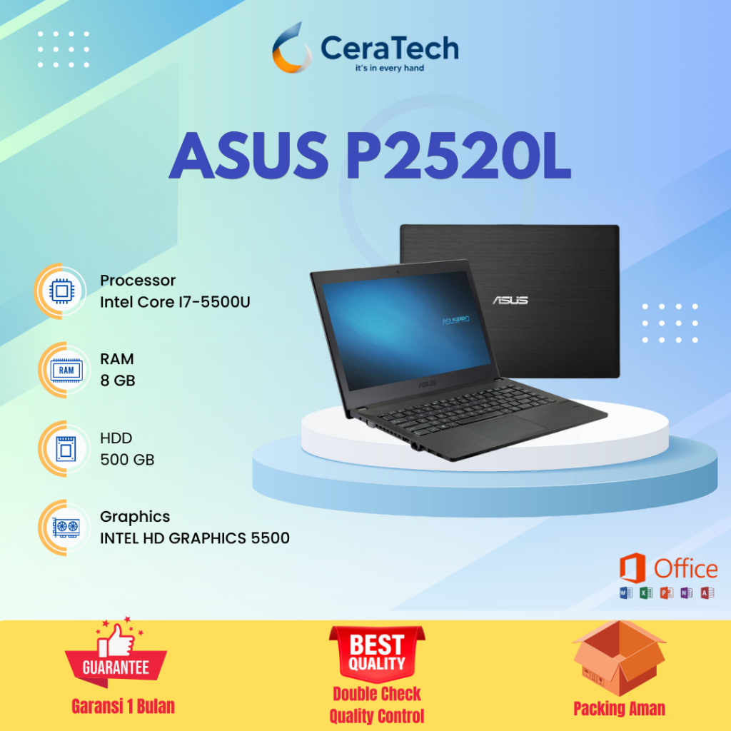 Jual Laptop ASUS P2520L Core I7 Gen 5 RAM 8GB HDD 500GB | Shopee Indonesia