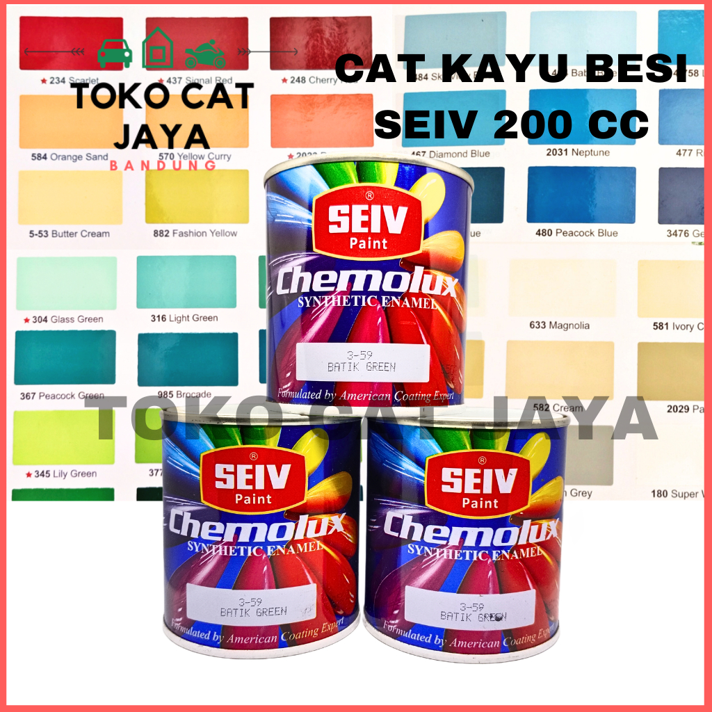 Jual SEIV CHEMOLUX Cat Kayu dan Besi kecil 200mL / Cat Kayu Kecil 200cc ...