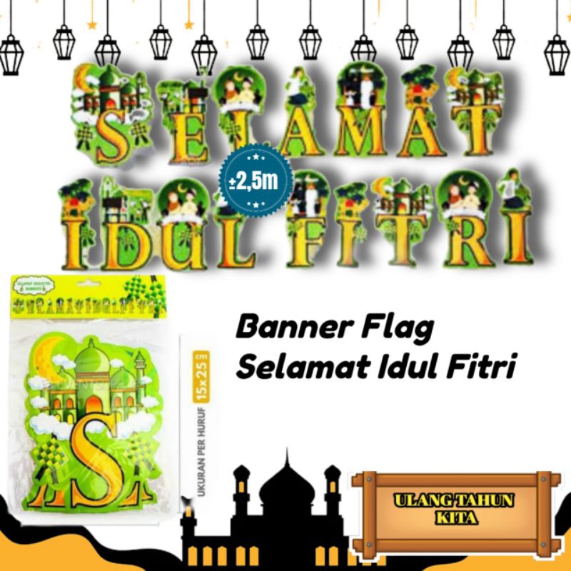 Jual banner instan selamat idul Fitri, bunting selamat idul Fitri ...
