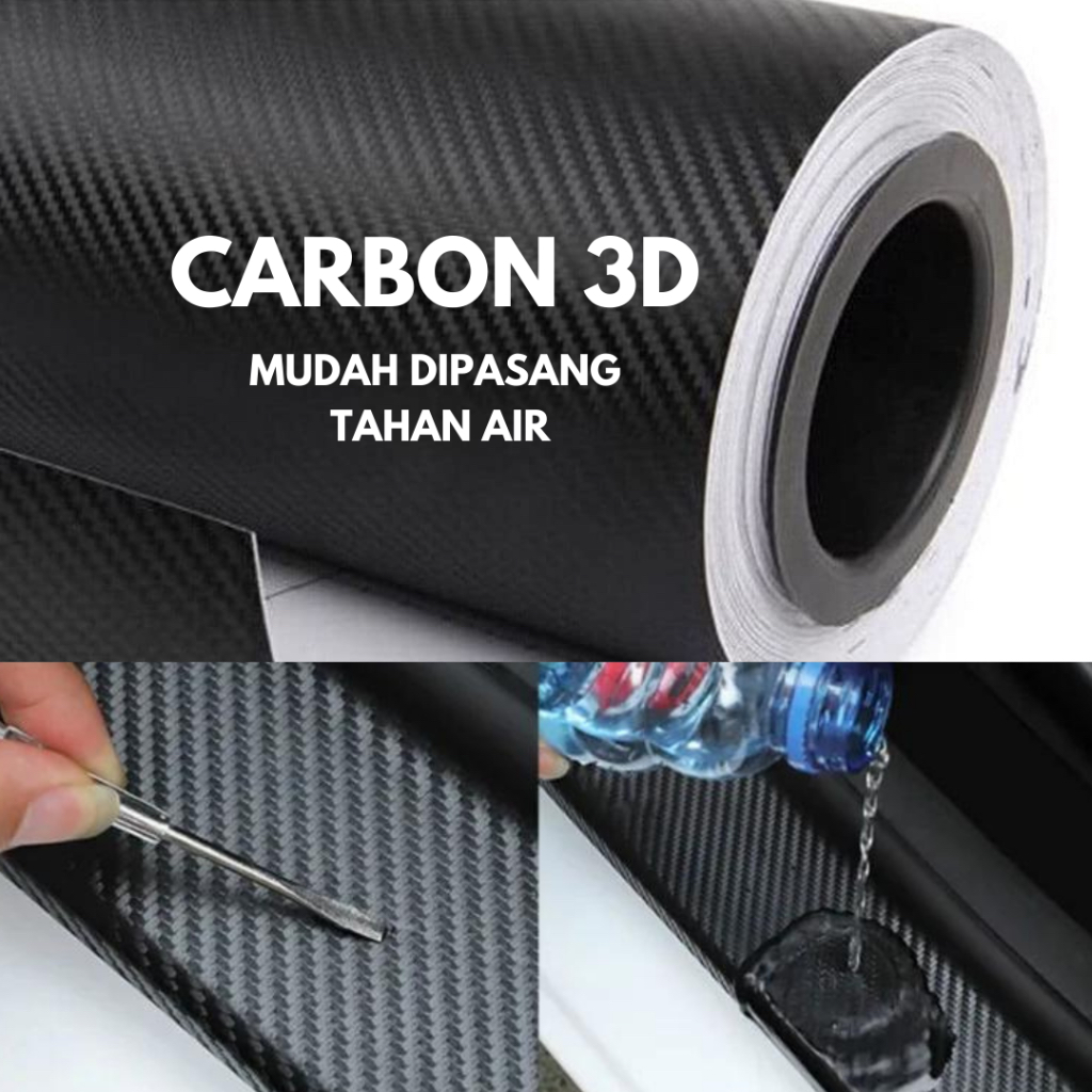 Jual Stiker Skotlet Motor Mobil Karbon Hitam Doff 3D BLACK - Carbon ...