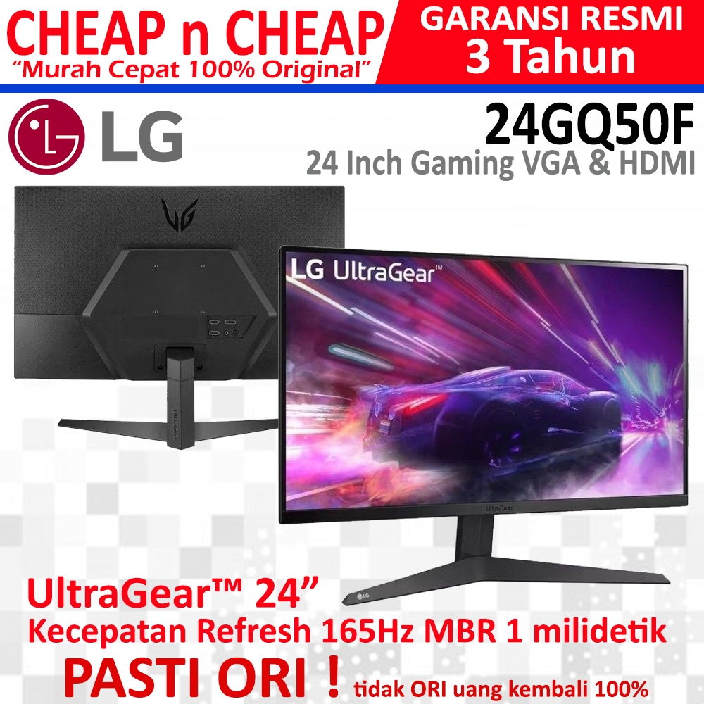 Jual LG 24GQ50F 1MS 165Hz AMD FreeSync - Monitor Gaming 24 Inch inci 24GN600 | Shopee Indonesia