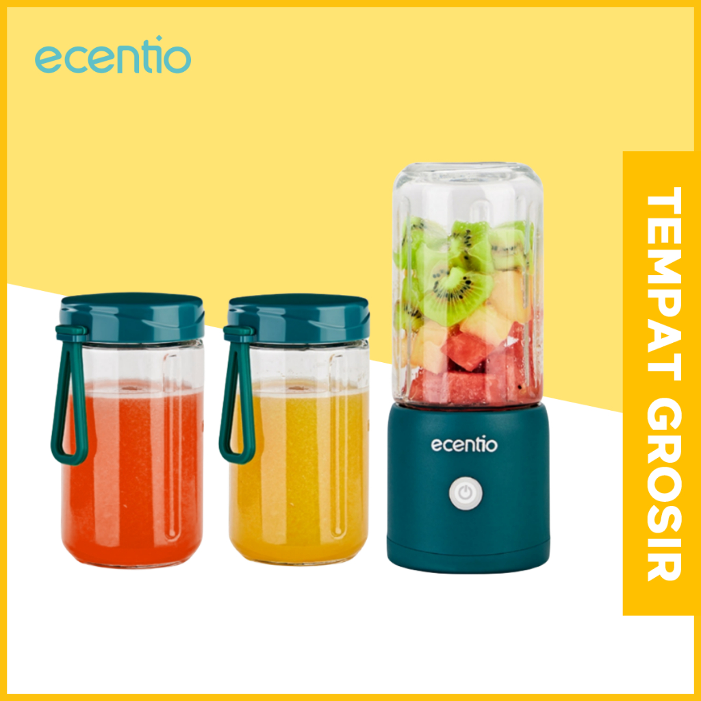 Jual 【3 tabung】ecentio kaca blender 8 pisau juicer mini blander portable usb charge 380ml+380ml ...