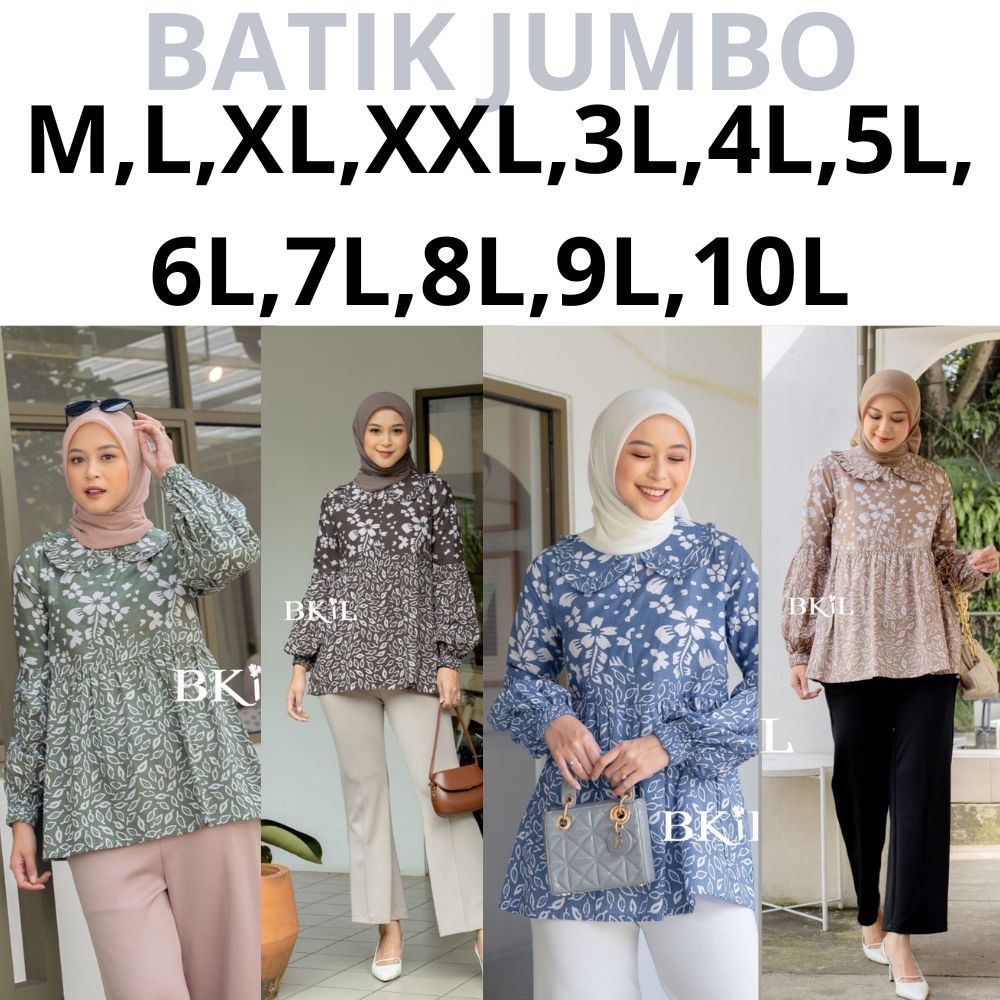 Jual Batik JUMBO atasan wanita murah jumbo BIG SIZE JUMBO XXL XXXL 3L 4L 5L sampai 10L | Shopee ...