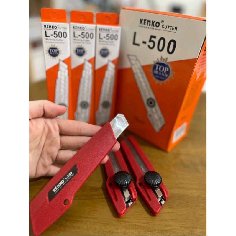 Jual Cutter KENKO L 500 Besar Pisau Cutter Merah Original | Shopee ...