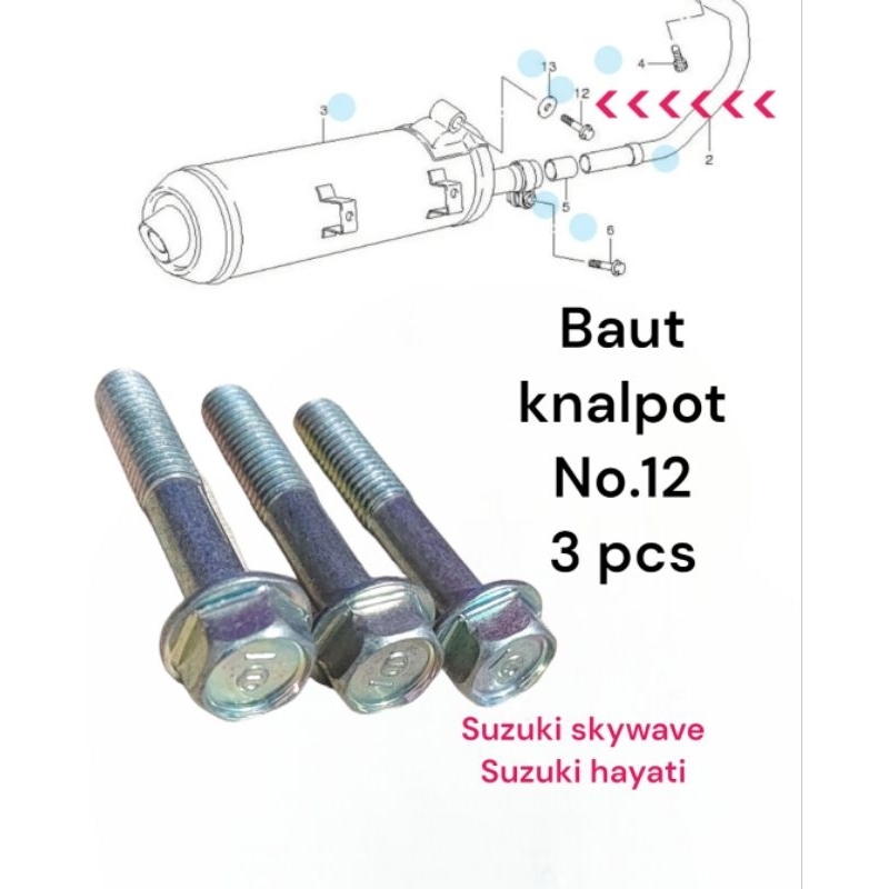Jual baut knalpot suzuki skywave hayati 3pcs | Shopee Indonesia