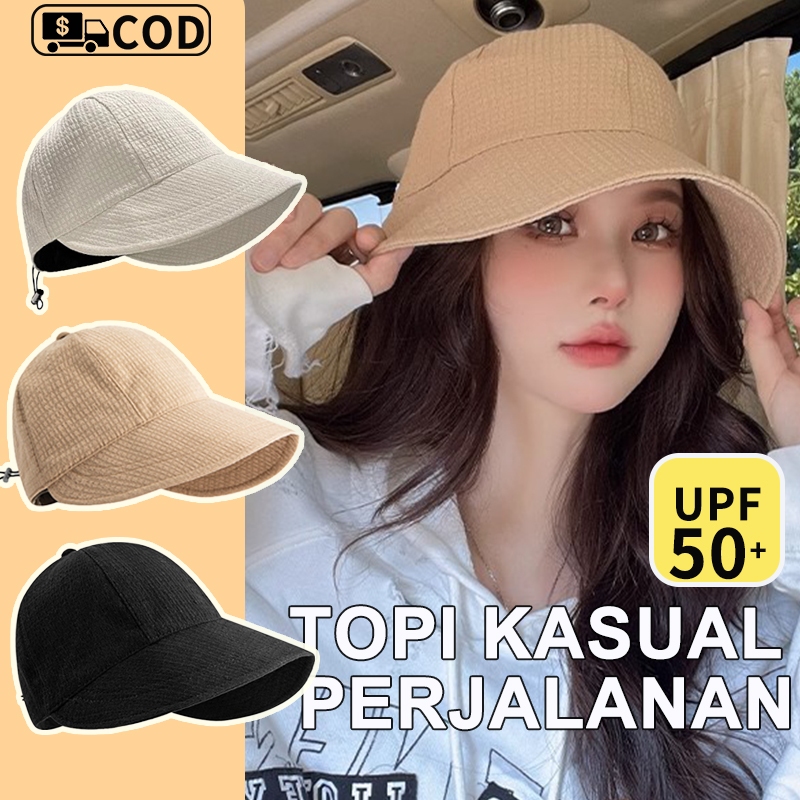 Jual topi santai topi bucket hat topi traveling wanita topi pantai topi lipat wanita topi wanita ...