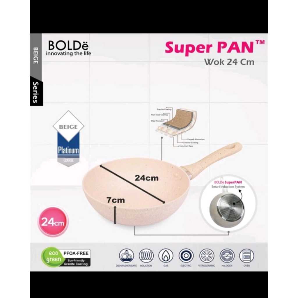 Jual BOLDE SUPER FRYING PAN DARK KNIGHT GRANITE 24 CM (PENGGORENGAN ...