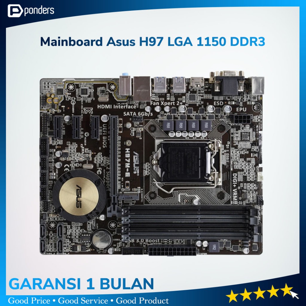 Jual Mainboard Intel H97 Asus LGA 1150 DDR3 Support Gen4 & Gen5 ...