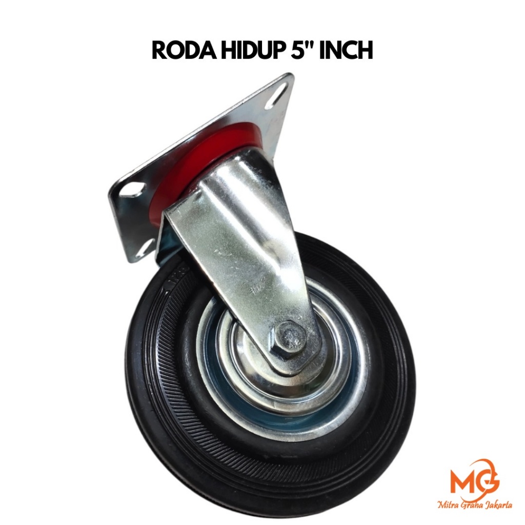 Jual RODA ETALASE HH 5" inch/RODA KARET/RODA TROLLEY tipe HIDUP ...
