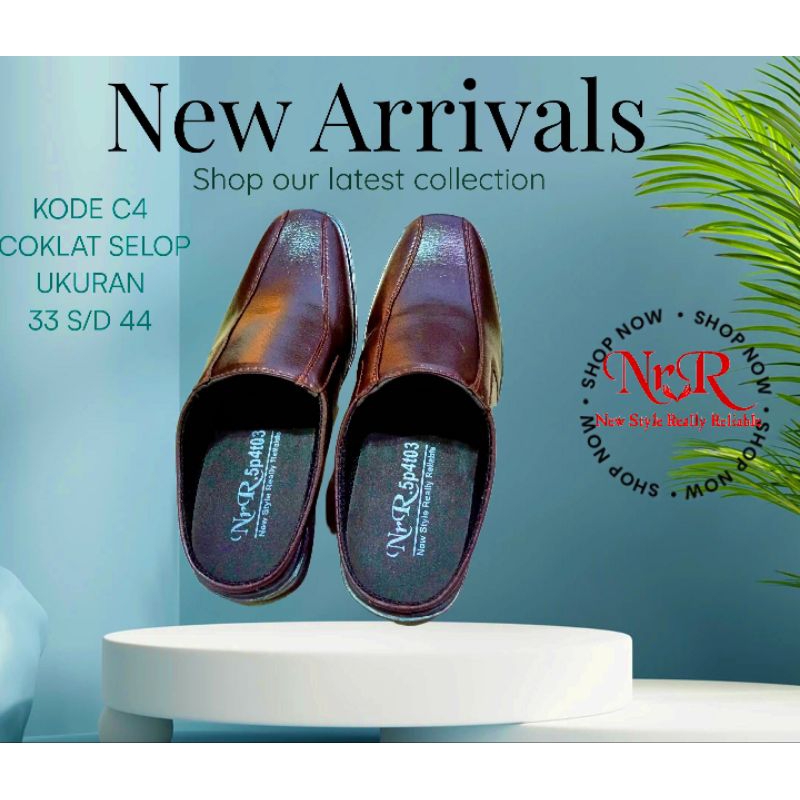 Jual SEPATU SENDAL SELOP BUSTONG KULIT PRIA/SEPATU SANDAL COKELAT TUA ...