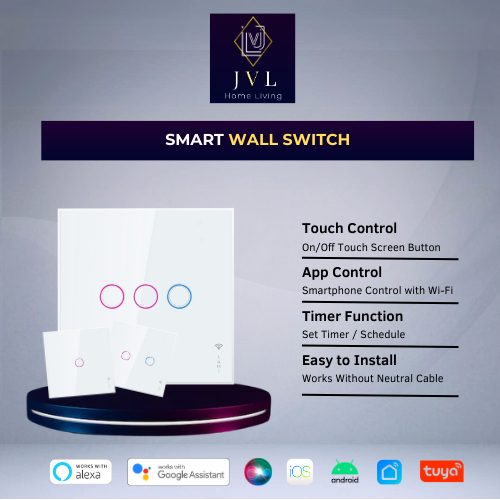 Jual JVL - Smart Wall Switch Touch Screen Home Kit Saklar Dinding Kamar ...