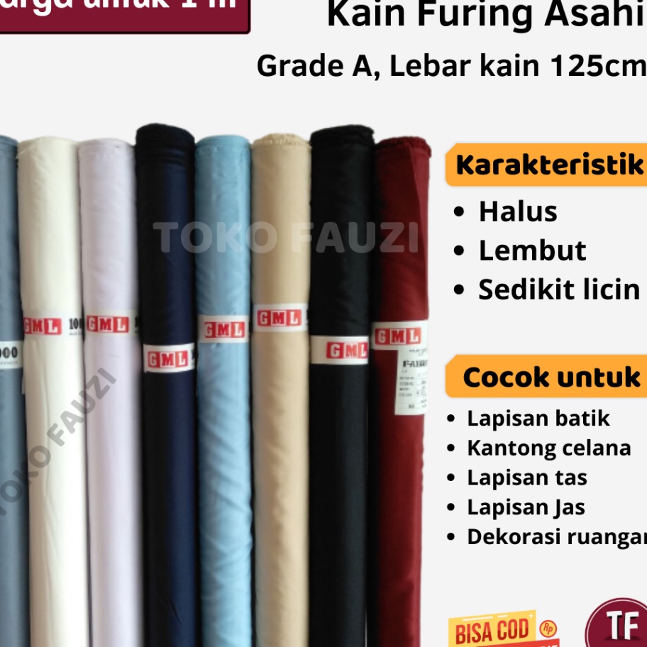 Jual Terbaru 33 Kain Asahi Furing Lebar 125cm Bahan Furing Pelapis Baju ...