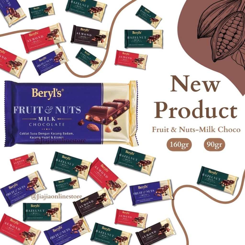 Jual Beryls Milk Chocolate Bar Beryls Dark Chocolate Bar Berlys Cokelat ...