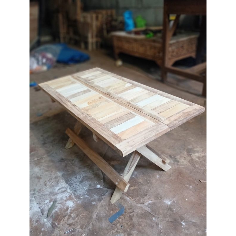Jual meja lipat full kayu jati asli ukuran 60x70xtinggi50cm | Shopee ...