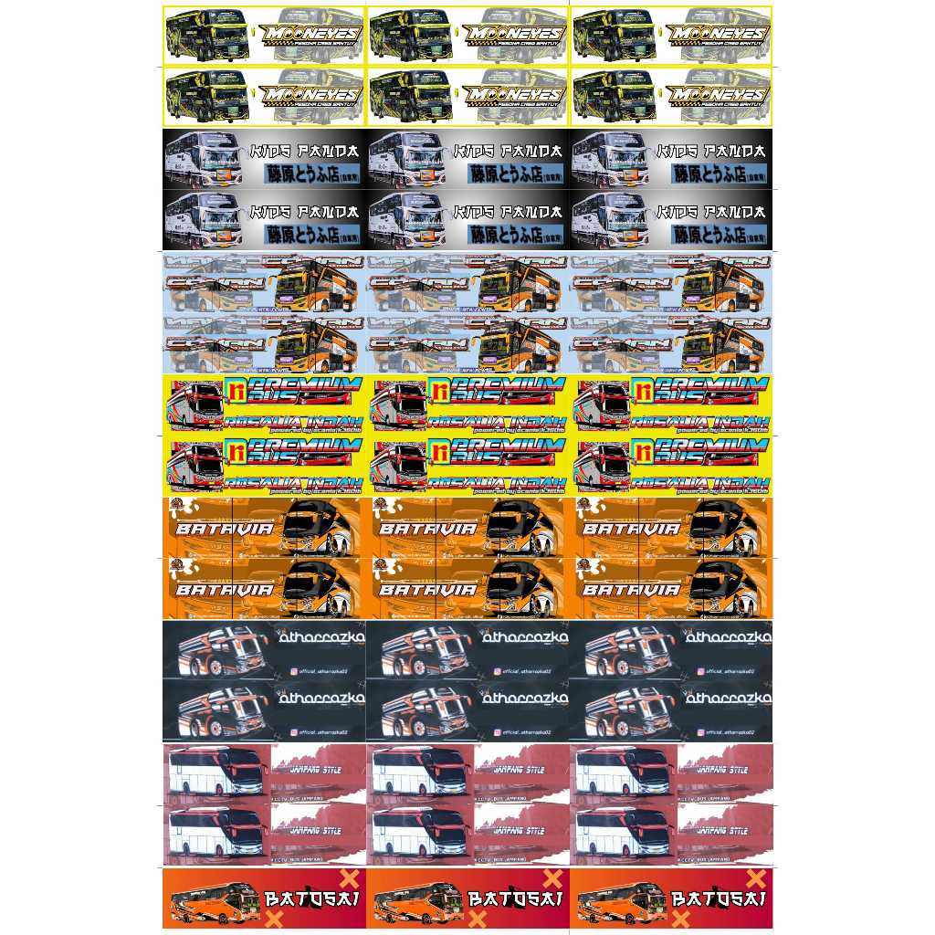 Jual STICKER BUS BASURI TUNGGAL JAYA CAMPUR 1 Lembar Isi 45 kotak ...