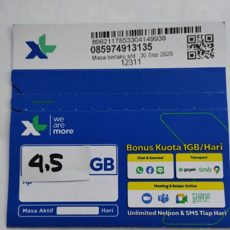 Jual kartu perdana xl 4.5GB | Shopee Indonesia