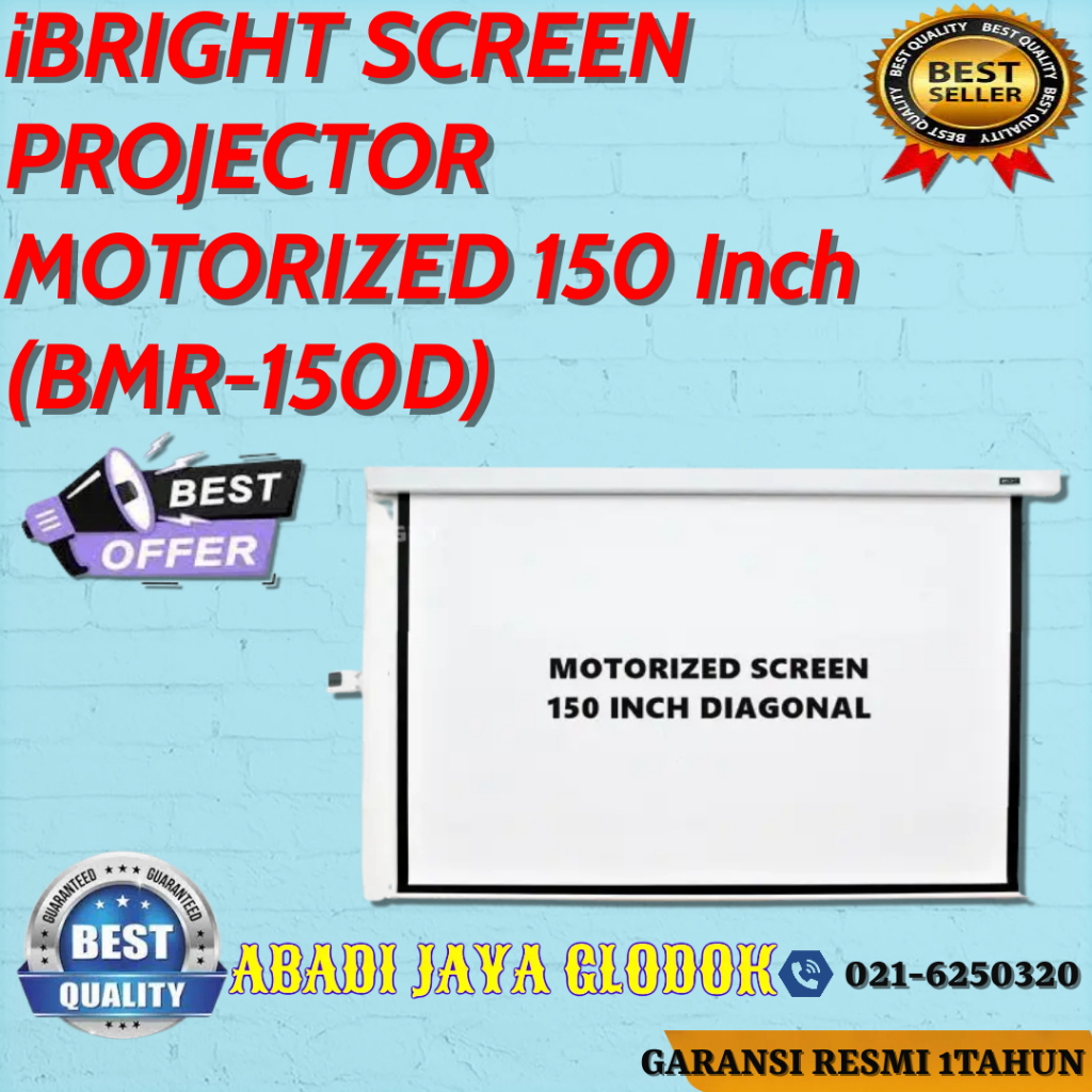 Jual iBRIGHT SCREEN PROJECTOR MOTORIZED 150 Inch (BMR-150D) | Shopee Indonesia