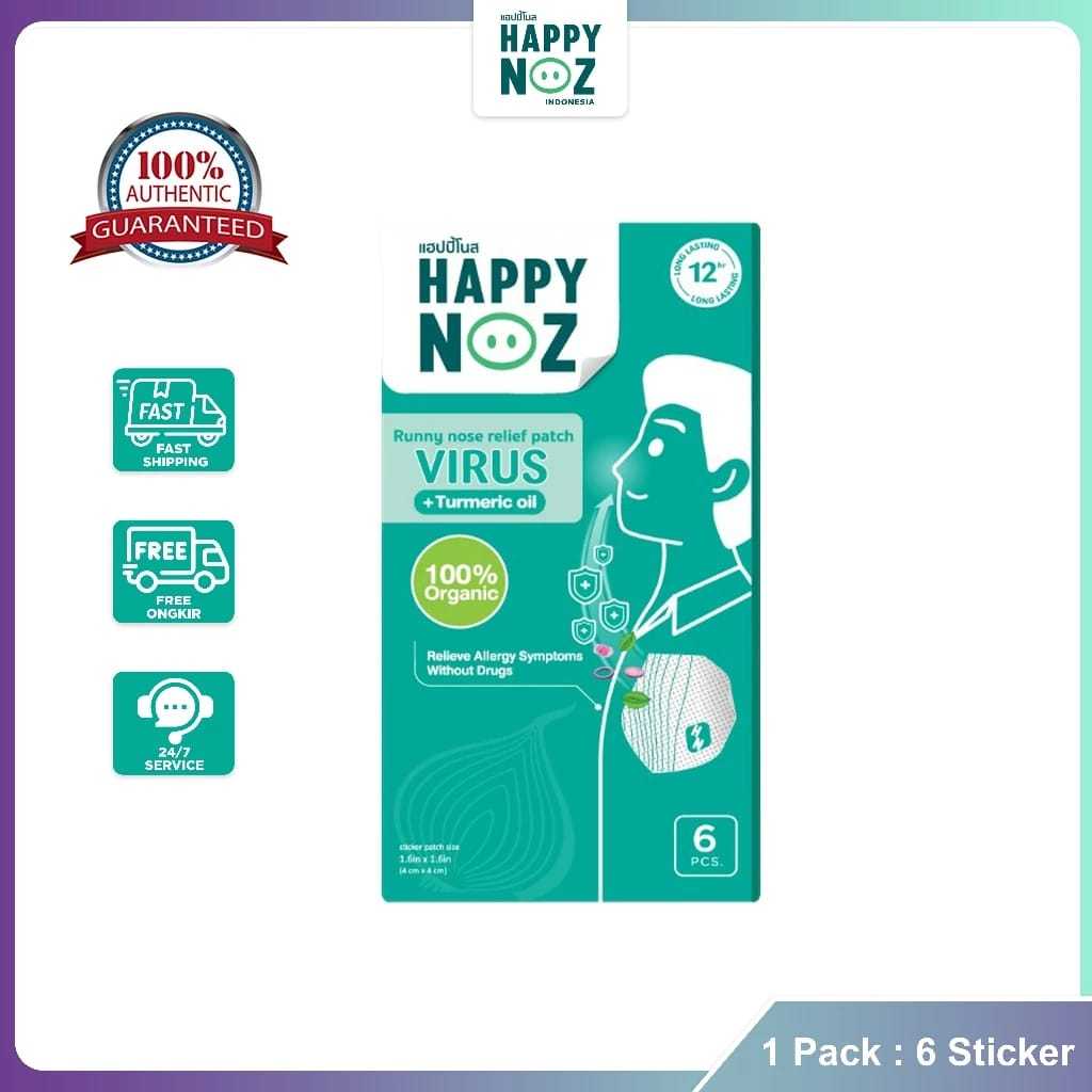 Jual (1 SACHET) Happy Noz ANTI VIRUS ADULT Organic Onion Sticker ...