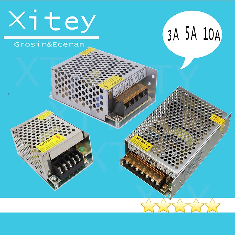 Jual xty power supply trafo led lampu strip cctv 12v 3A 12V 5A 12 Volt ...