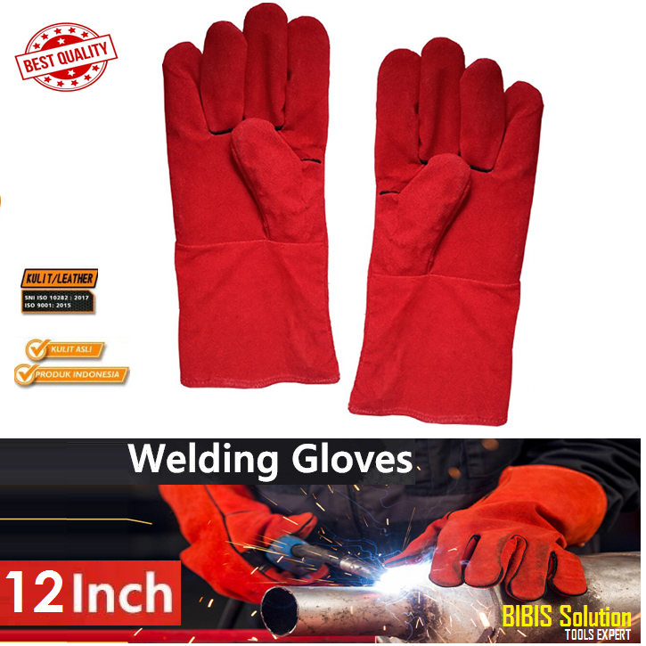 Jual SARUNG TANGAN LAS KULIT TEBAL LEATHER WELDING GLOVES KUAT SAFETY ...
