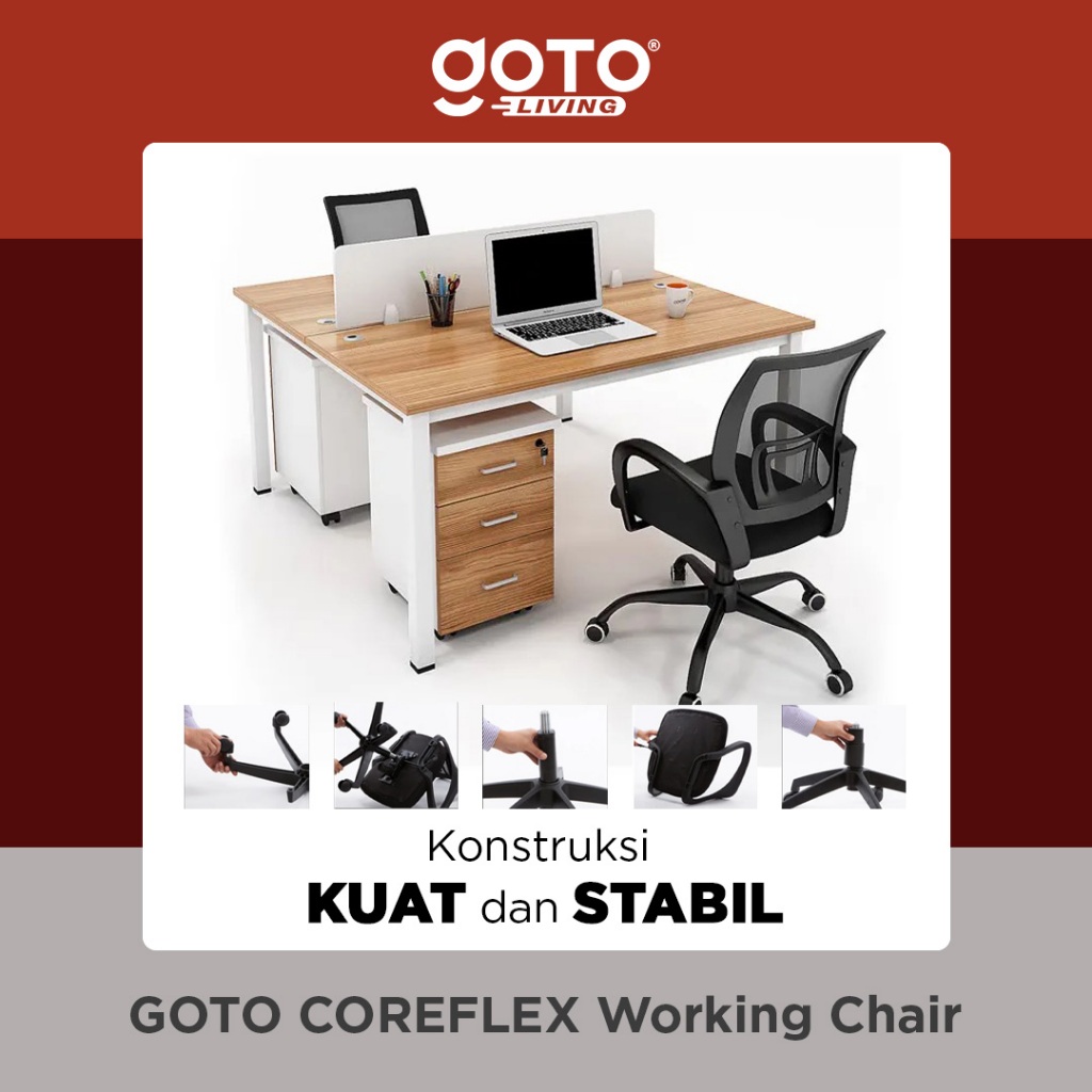 Jual Goto Coreflex Chair Kursi Kerja Kantor Belajar Komputer Hidrolik ...