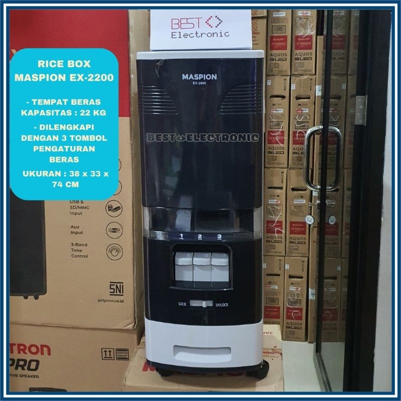 Jual Maspion Rice Box Tempat Penyimpanan Beras 22KG EX-2200 EX 2200 ...