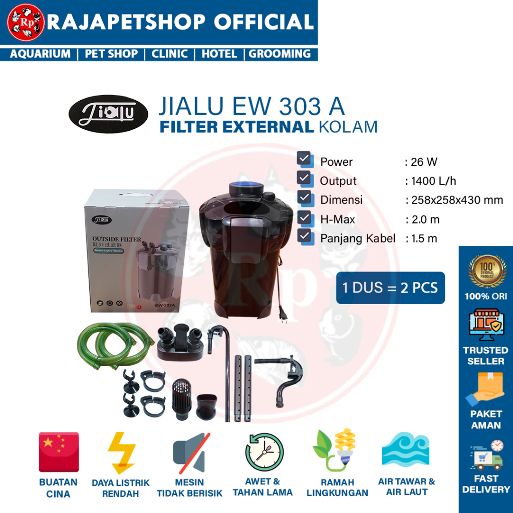 Jual ( EKSTERNAL FILTER ) JIALU EW 303A CANISTER AQUARIUM TANPA UV EXTERNAL FILTER AQUASCAPE ...
