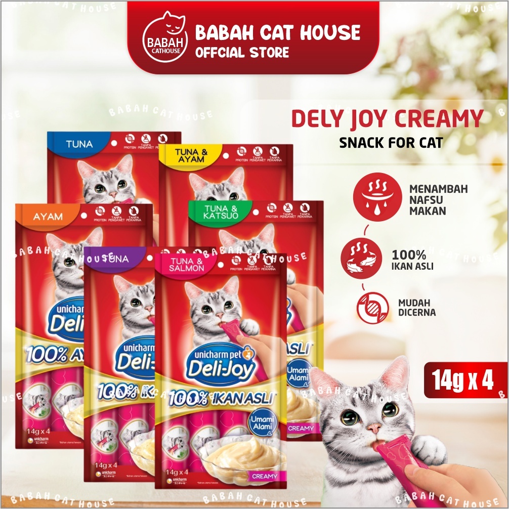 Jual DELI JOY CREAMY Snack Kucing Unicharm Makanan Cemilan Anak Kitten ...