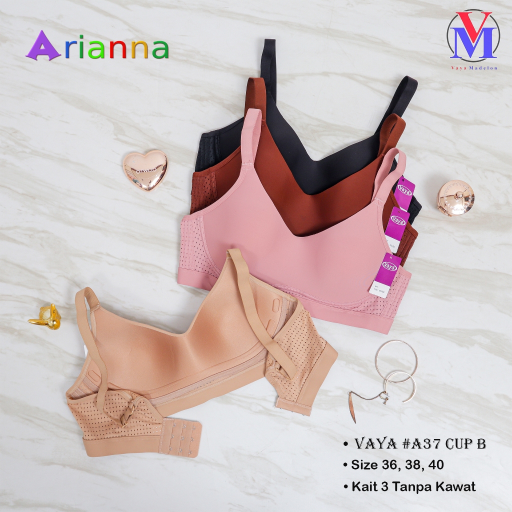 Jual Vaya Bra Bahan Soft Premium Tanpa Kawat Cup B Kait 3 Art A37 ...