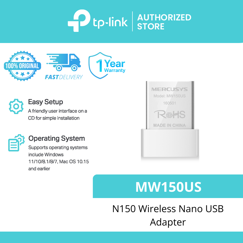 Jual TP-link Mercusys Mercury Network MW150US 150Mbps WiFi Network USB ...