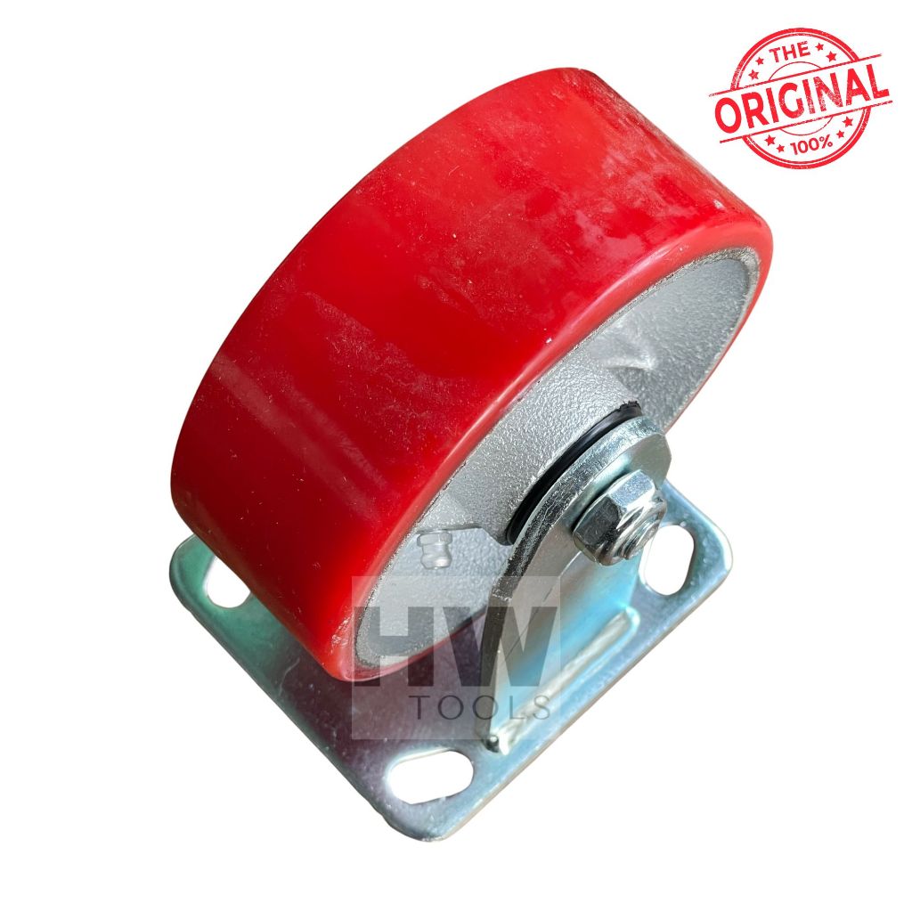 Jual Roda Besi PU Heavy Duty 5 Inch Mati Castor Wheel PU 5" HD Fixed ...