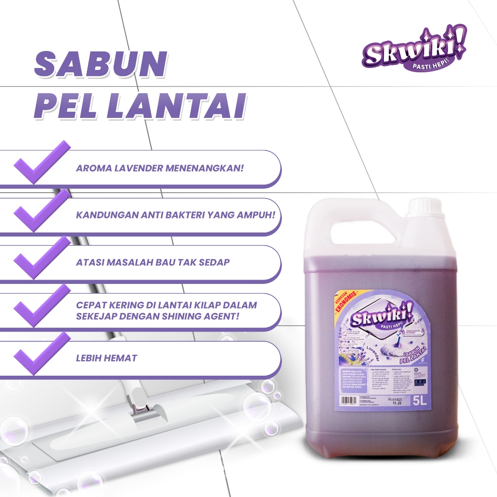 Jual SKWIKI! Sabun Pel Lantai Lavender Jerigen 5L | Shopee Indonesia