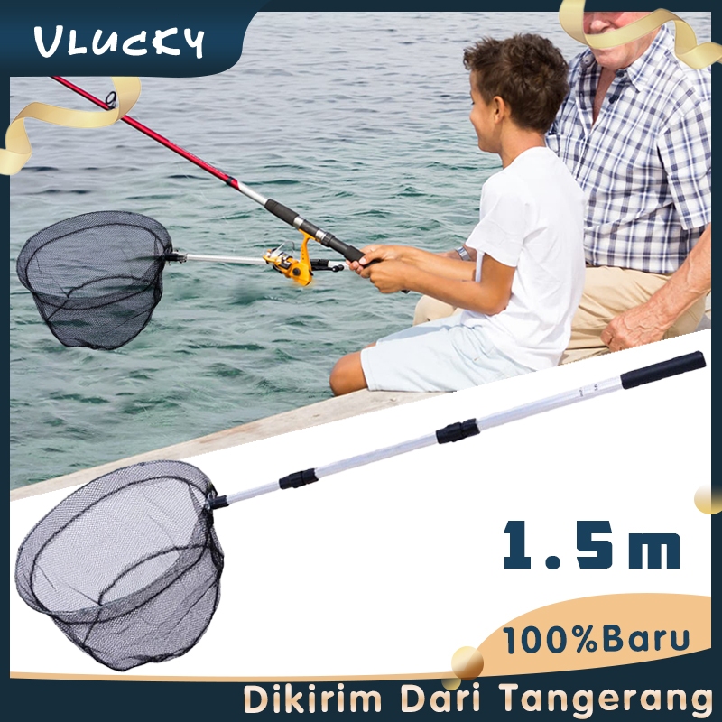 Jual 1.5m Jaring Serokan Ikan Lipat Serok Jumbo Koi Jaring Ikan Lipat ...