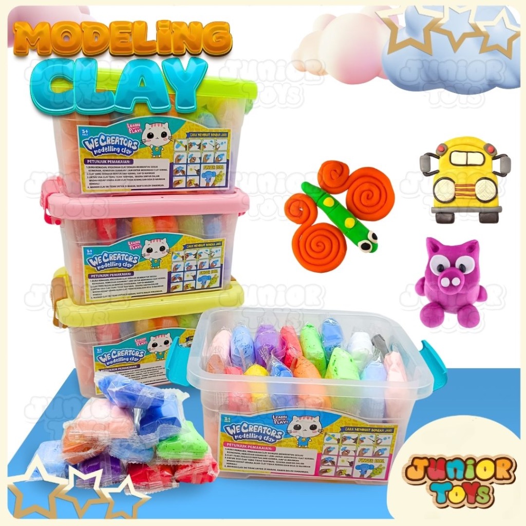 Jual Polymer Clay Box Mainan Lilin Plastisin Edukasi Anak Creative Toys ...