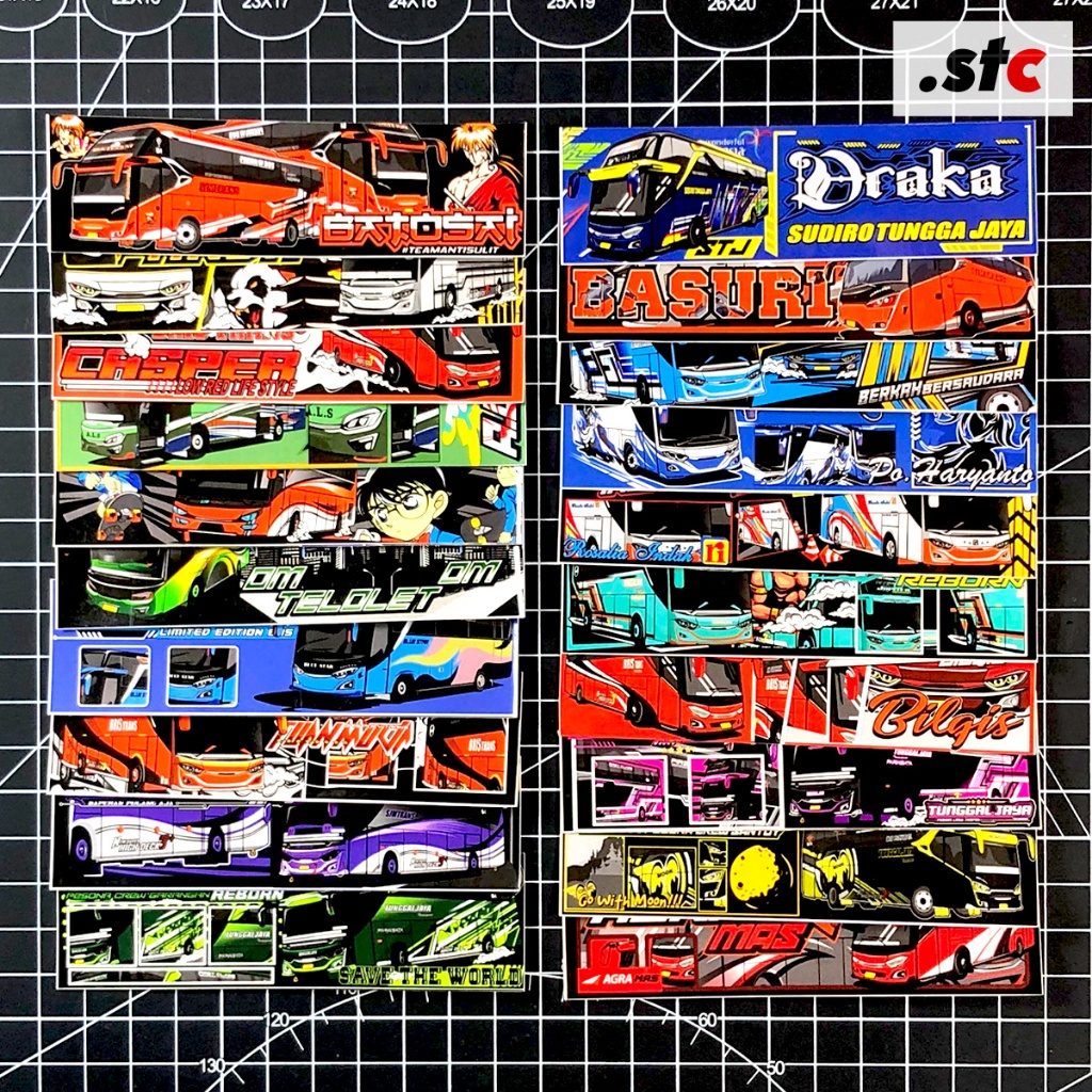 Jual (Dapat 20 pcs) Stiker Bus Panjang Lengkap Sudah dipotong sticker ...
