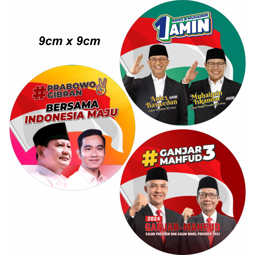 Jual STIKER PILPRES / PEMILU / CAPRES 2024, 9x9CM | Shopee Indonesia