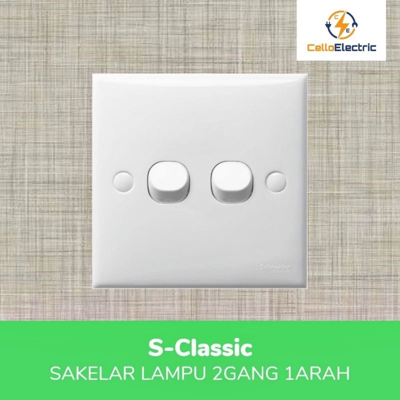 Jual Saklar Seri Schneider S Classic 2 Gang 1 Way - Saklar Double S ...