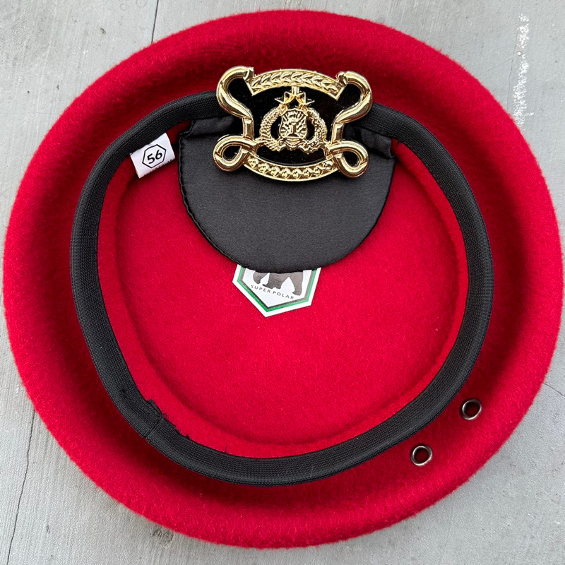 Jual Topi Baret Merah Tua RESKRIM | RESERSE + emblem mirror Super Polar ...