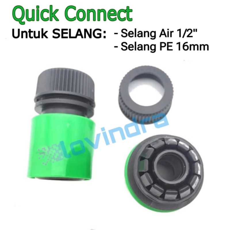 Jual Quick Connect Konektor Selang PE 16mm 5/8" dan Selang Air 1/2inch ...
