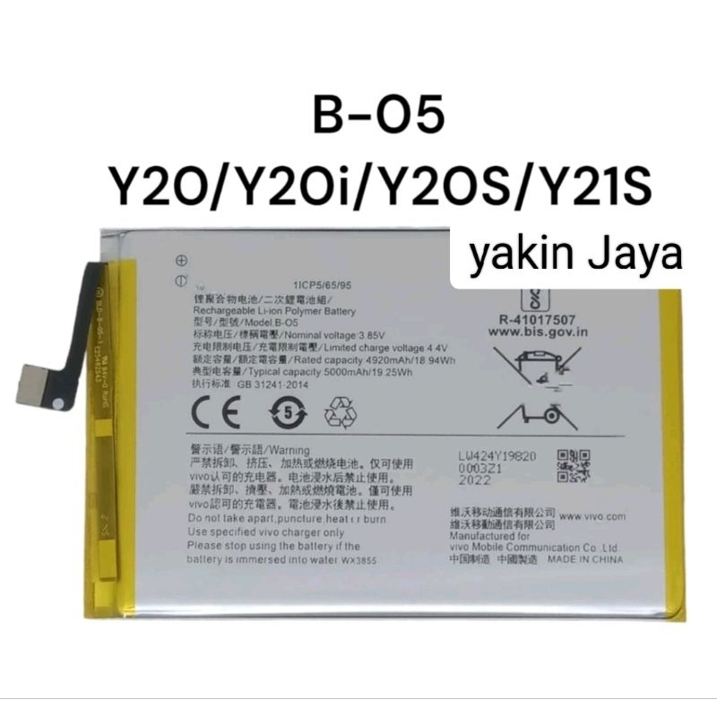 Jual Baterai Battery Hp Vivo Y12S/Y20! /Y20S.Y20 Batre Tanam Asli ...