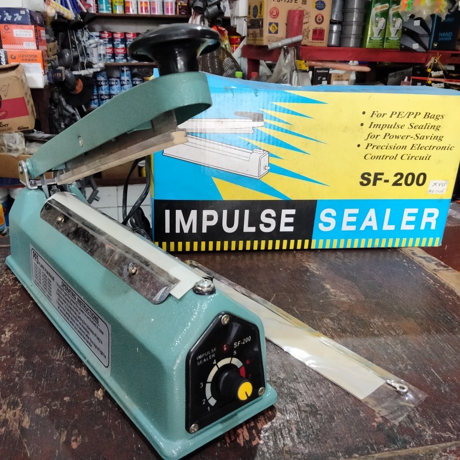Jual impulse Sealer 20 cm mesin las press plastik body besi | Shopee ...