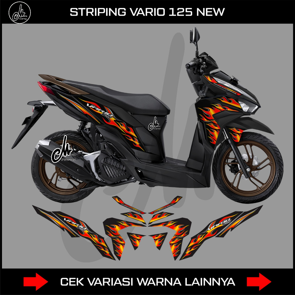 Jual Stiker Striping Honda 125 Baru 2022 2024 Motip Api / Sticker ...