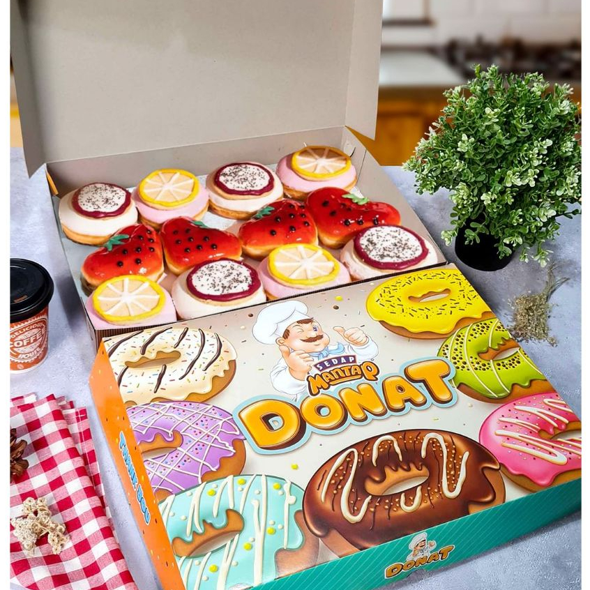 Jual Kardus Box Donat Isi 12 / Kotak Dus Box Donat Bomboloni Isi 12 ...
