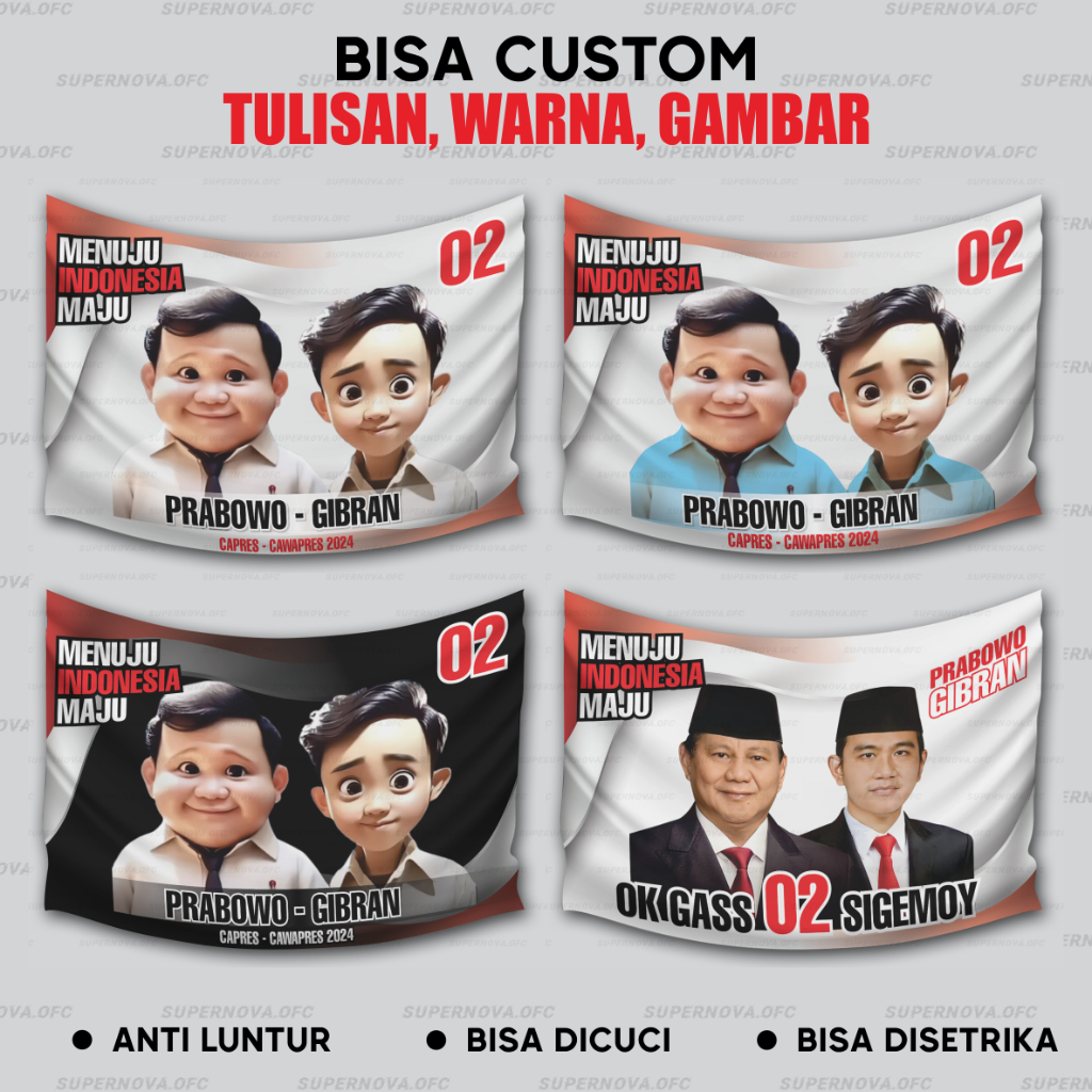 Jual BENDERA KAMPANYE CAPRES CAWAPRES PRABOWO GIBRAN PASLON 2 JUMBO ...