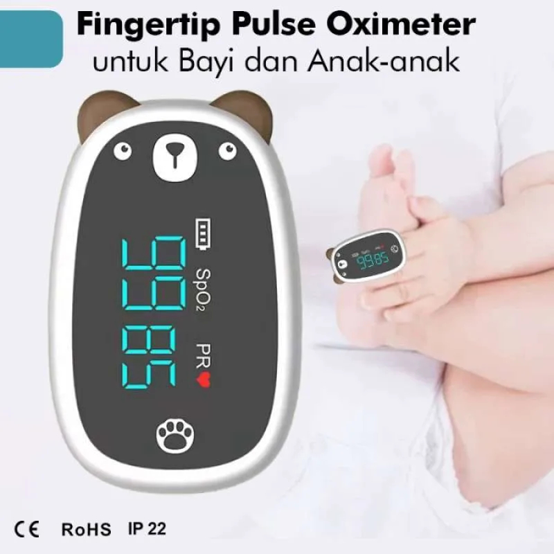 Jual Pulse Fingertip Oximeter Bayi Dan Anak SpO2 Kadar Darah Oksigen ...