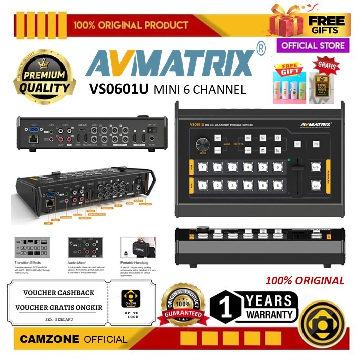 Jual AVMATRIX VS0601U Mini 6-Channel SDI / HDMI Multi-Format AV ...