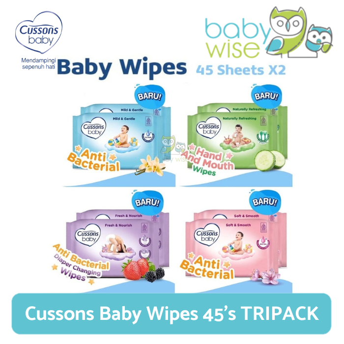 Jual Cussons Baby Wipes 45's TRIPACK - Tissue Basah | Shopee Indonesia