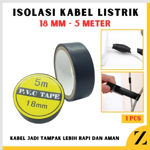 Jual Isolasi Kabel Listrik Lakban Electrical Hitam 18mm 5m Lakban Kabel Original Bukan Nitto ...